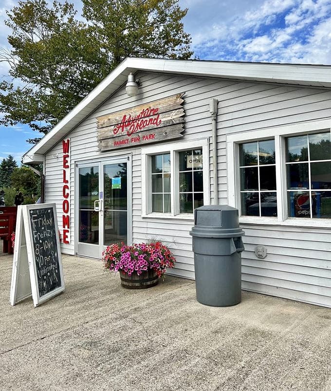 The main office building stands ready with helpful staff, tickets, and answers to questions you didn't know you had.