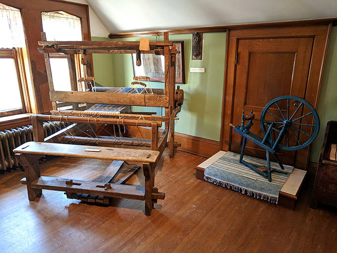 This traditional loom stands as a testament to Swedish textile arts &ndash; each wooden piece engineered for creating fabrics that would last generations.