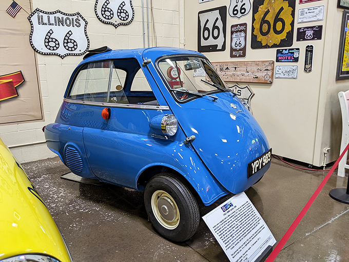 The BMW Isetta 300 microcar proves that Germans have a sense of humor, creating a vehicle you enter through the front like a very stylish refrigerator.