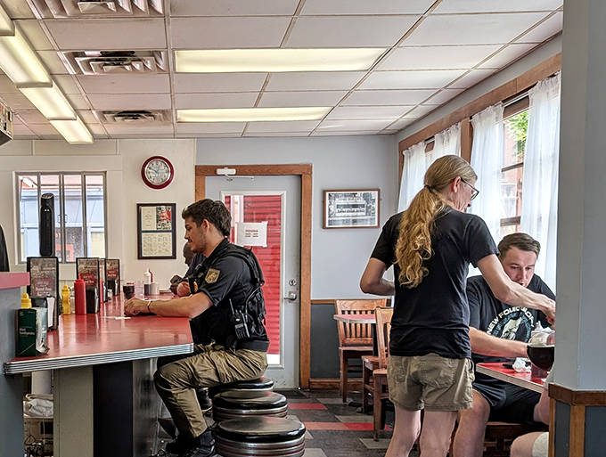 The diner buzzes with the energy of people enjoying simple pleasures&mdash;good food, friendly service, and the increasingly rare experience of authentic community connection.