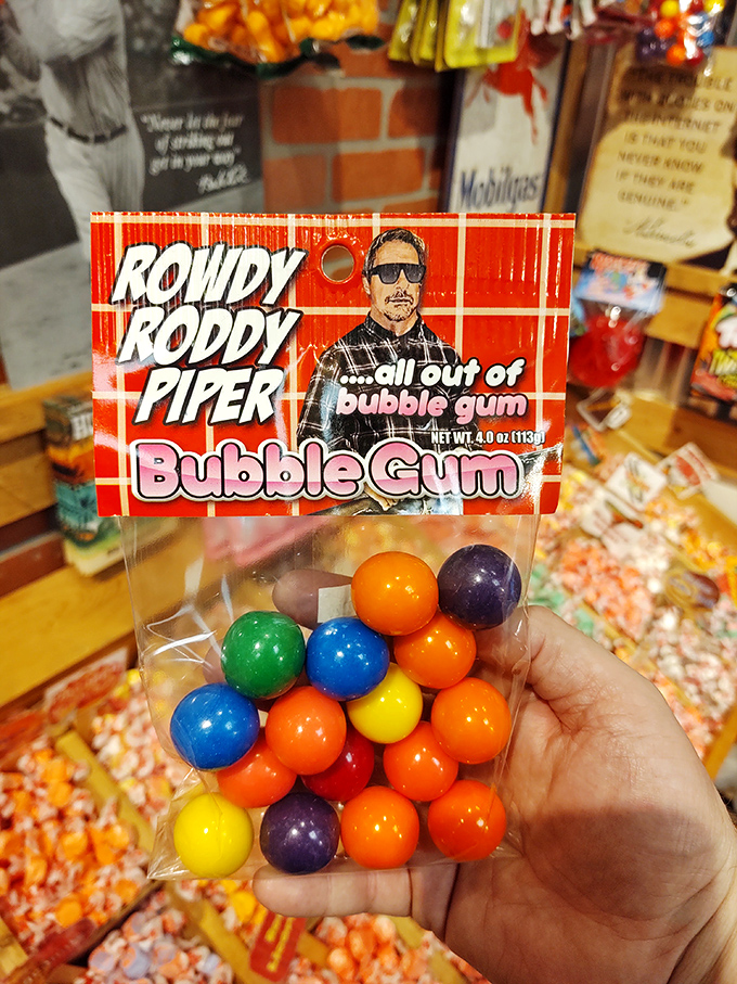 "Rowdy Roddy Piper Bubble Gum" proves that nostalgia comes in all forms, including professional wrestlers who've been reimagined as candy distributors.