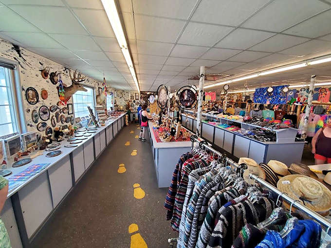 The gift shop interior beckons with treasures and trinkets, where fudge and souvenirs compete for your attention and wallet.