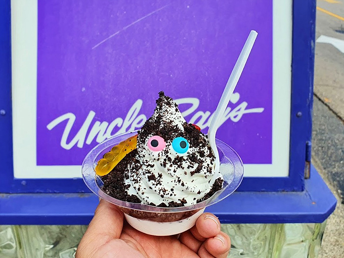 This playful creation proves that dirt has never looked so delicious &ndash; complete with candy eyes that watch you contemplate which bite to take first.