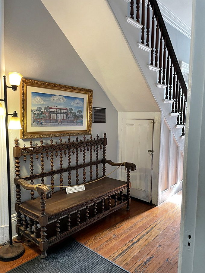 This ornate hall bench has supported the posteriors of literary giants and tipsy tourists alike &ndash; if only it could talk.