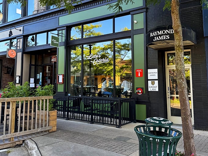 Leto's Osteria's sleek facade brings contemporary Italian dining to Petoskey, where handmade pasta pairs perfectly with northern Michigan wines.