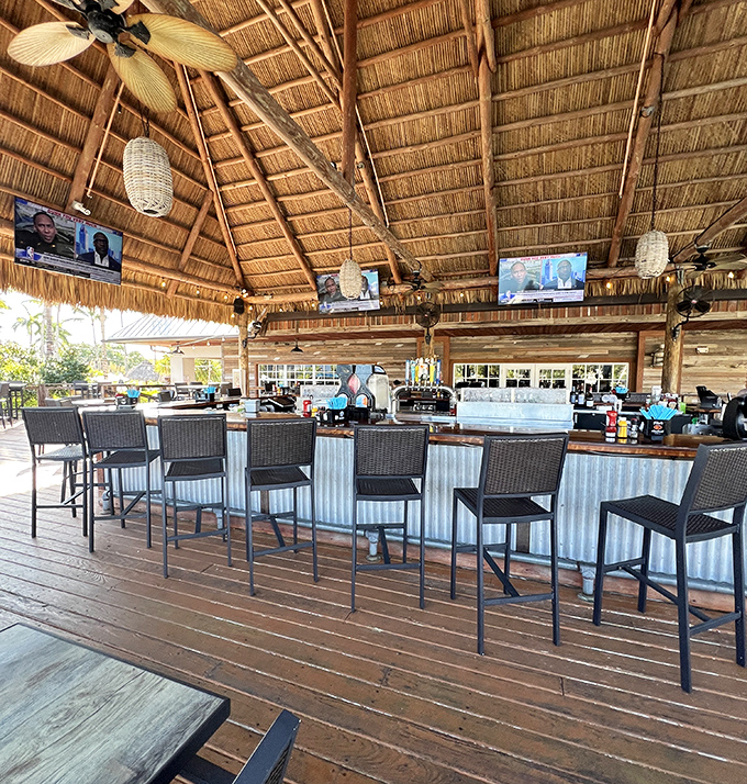 The outdoor bar invites you to perch on a stool, order something tropical, and pretend your biggest decision is "another round or save room for key lime pie?"