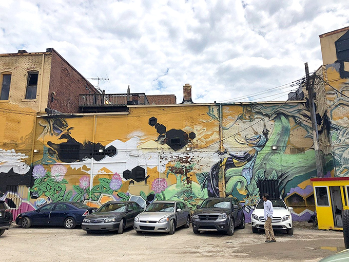 Street art transforms ordinary walls into extraordinary canvases, making even parking lots part of Detroit's ongoing creative renaissance.