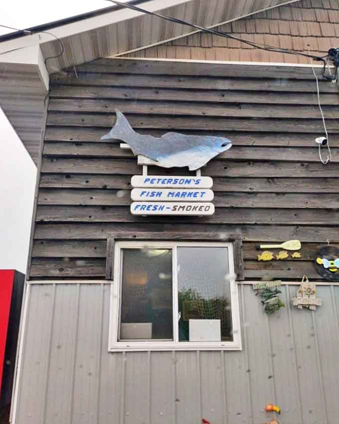 The silver fish sign that launches a thousand cravings &ndash; Peterson's iconic logo marks the spot where seafood dreams come true.