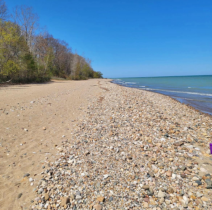 Nature's perfect complement to inflatable chaos &ndash; this serene shoreline offers peaceful moments between adrenaline rushes and spectacular wipeouts.