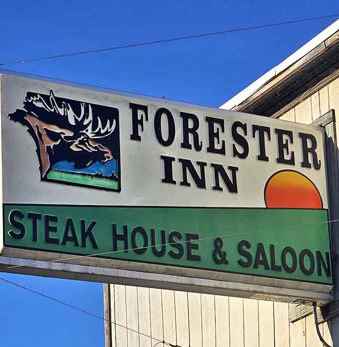 The iconic Forester Inn sign &ndash; a beacon of hope for hungry travelers and a landmark for locals.