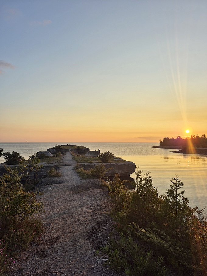Day's end at Rockport brings a spectacular light show as the sun bids farewell across the tranquil waters.