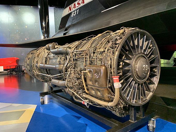 This exposed jet engine reveals the mechanical symphony that powers modern flight &ndash; thousands of precision parts working in harmony at unimaginable temperatures. 