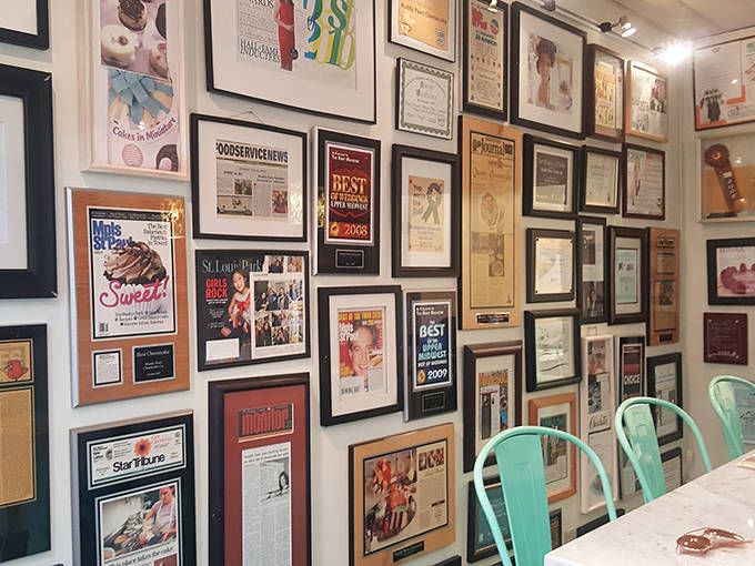 Every framed article and award tells the story of a local bakery that captured hearts and taste buds across the Midwest.