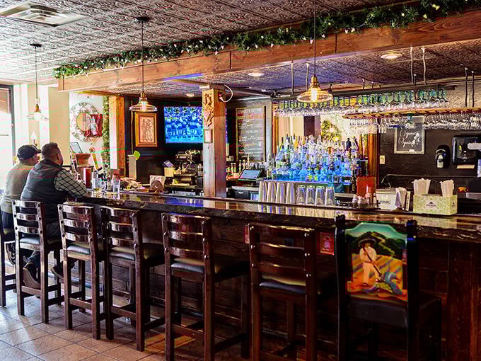 The well-stocked bar serves up everything from classic margaritas to micheladas, with enough tequila varieties to make decision-making deliciously difficult.