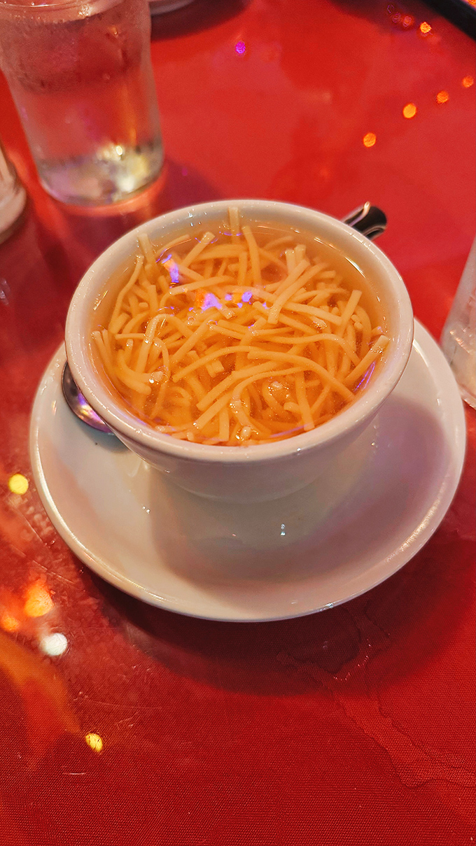 Chicken noodle soup gets the Polish treatment with delicate, almost impossibly thin noodles swimming in a clear, flavorful broth that warms you from the inside out.