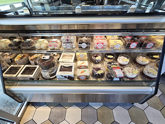 Sweet temptations line the dessert case, from cookies to cakes – because no gourmet experience is complete without something for your sweet tooth.