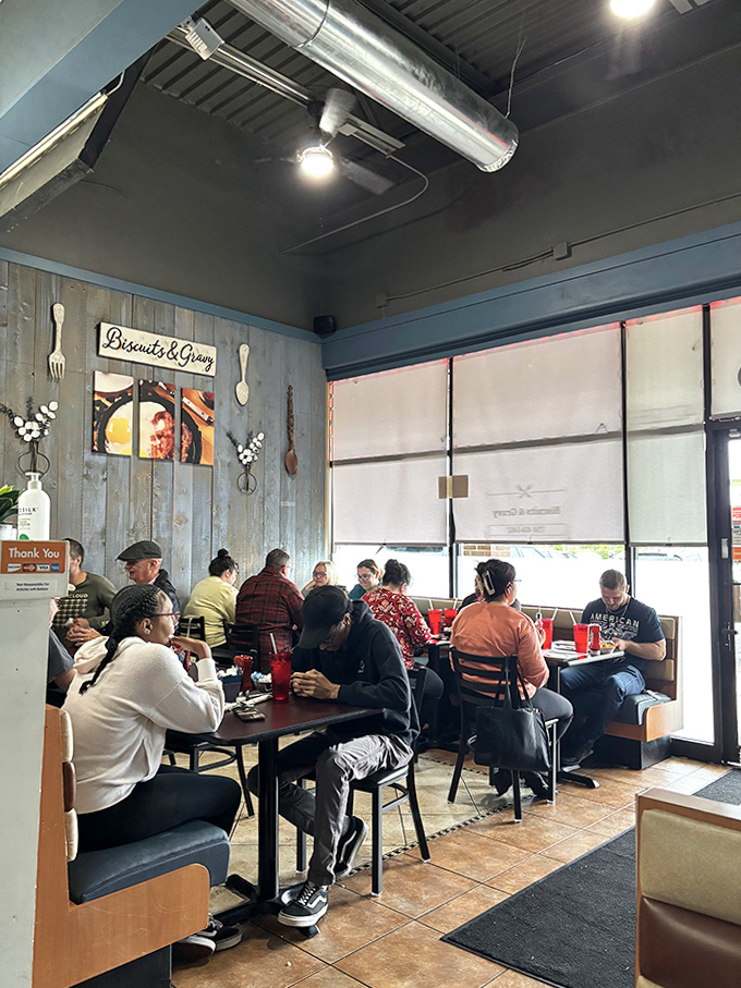 Weekend mornings bring a full house of diners united by the universal language of "pass the syrup" and "yes, I'll have more coffee."