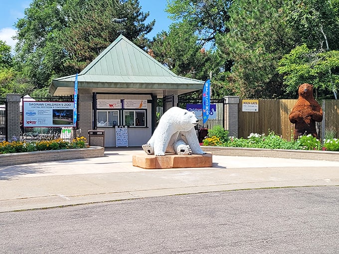 Gateway to wonder! The zoo entrance combines natural beauty with playful design elements that hint at the magic within.