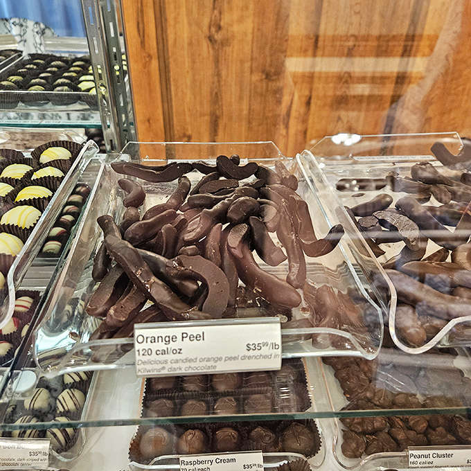 Chocolate-dipped orange peel: where bitter meets sweet in a sophisticated dance of flavors that feels positively European.