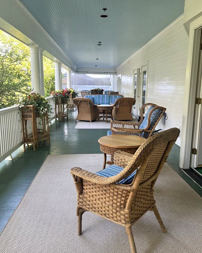Wicker chairs and gentle breezes invite guests to practice the forgotten art of porch-sitting &ndash; Michigan's version of meditation.