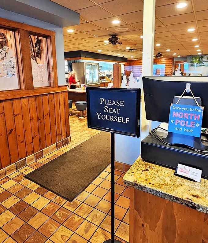 "Please Seat Yourself" - three words that invite you into the warm, casual embrace of North Pole's dining experience.
