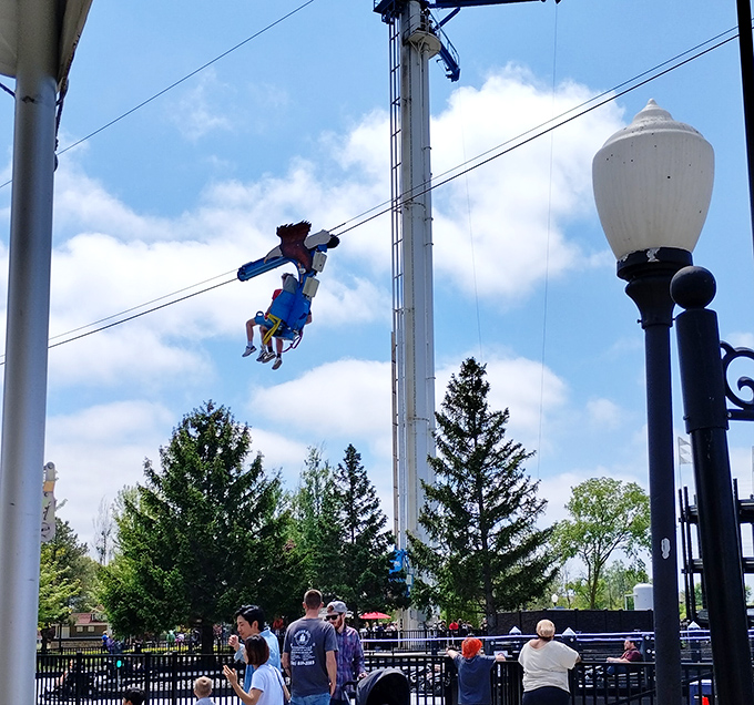 Soaring through the sky on the zipline &ndash; where "I can't look down" quickly becomes "I can't look away" from the spectacular view.