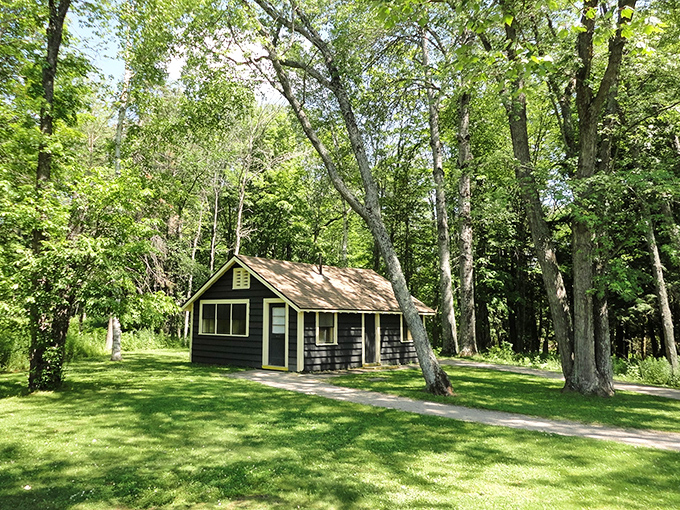 This charming cabin looks like it was plucked straight from a fairy tale or your retirement dreams, whichever comes first.