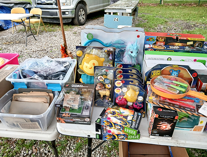 Toy hunters paradise! This table offers everything from action figures to nostalgic games that transport adults back to Saturday mornings past.