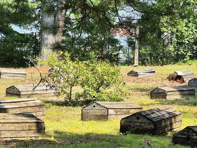 Each structure tells a story, with small openings designed to allow spirits freedom to come and go.