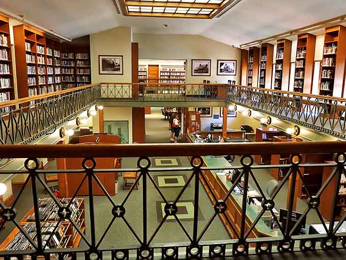 From this elevated perspective, the library reveals itself as a multi-layered treasure, with each level offering new discoveries and quiet corners.