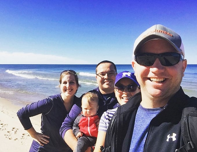 Family memories in the making: shared experiences on Michigan's shores create bonds that last far longer than footprints in sand.