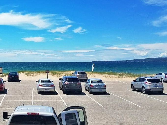 Beach access beckons just steps from parking, making this natural wonder accessible for visitors of all ages and abilities.