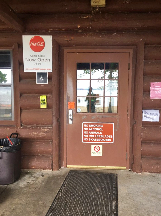 Rustic charm meets modern convenience: The camp store stocks everything from forgotten essentials to ice cream treats after a day in the sun.