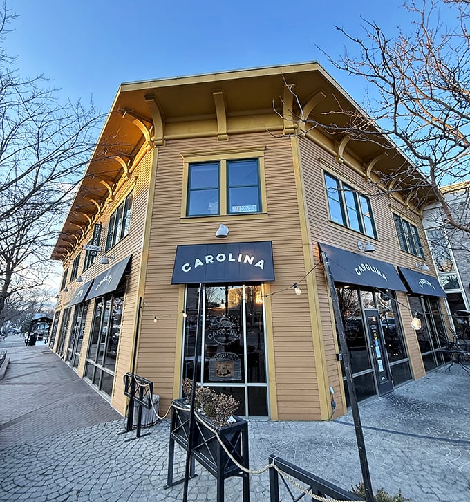 Carolina Lowcountry Kitchen: Southern comfort meets Midwest hospitality in this golden-hued corner building serving up shrimp and grits worth writing home about.