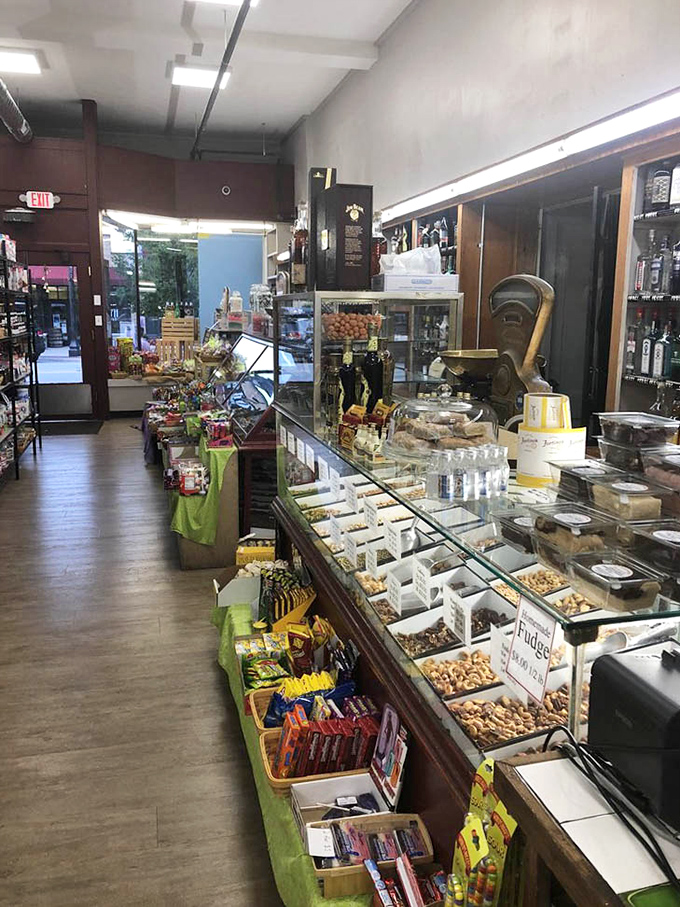 Nuts, chocolates, and confections line the counter like edible jewels &ndash; each bin offering a different flavor adventure for the curious palate.