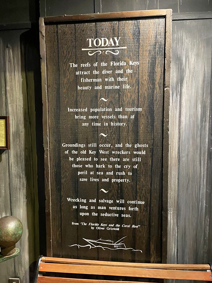 This plaque reminds us that even with GPS and satellite phones, the ocean still plays by its own rules.