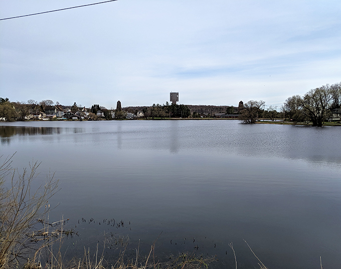 Tranquil waters in the heart of town offer a peaceful respite after a day of antiquing and exploration.