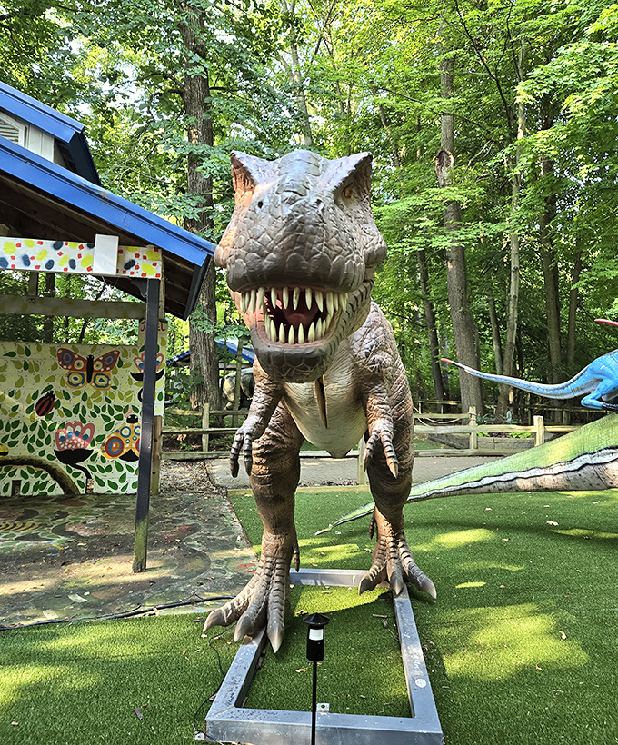"I'm pretty sure this was in my nightmare!" The life-sized T. rex statue gives kids the perfect blend of educational terror.