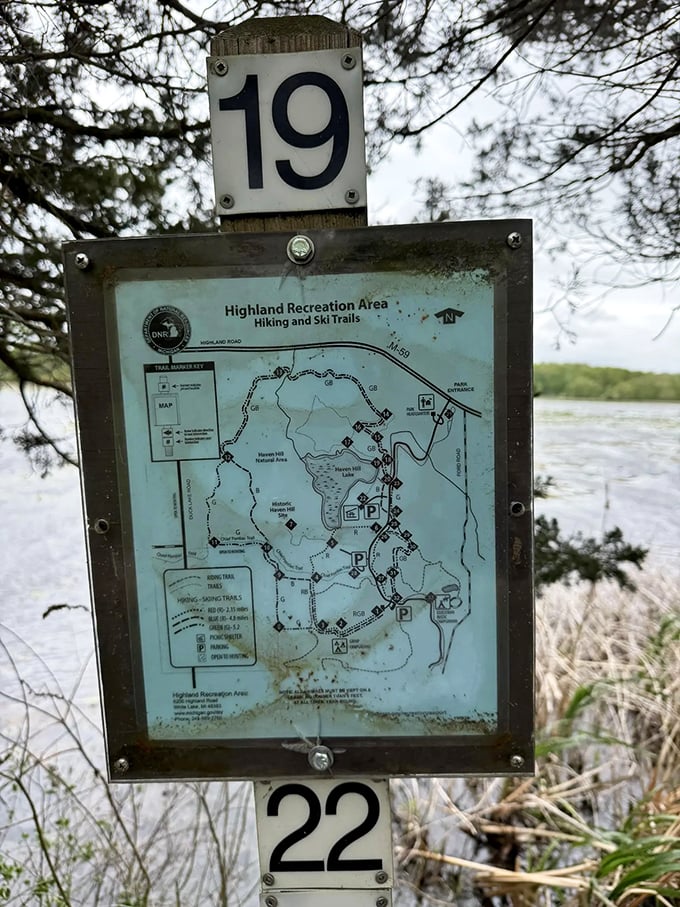 The treasure map to Michigan's hidden gem. This weathered guide has pointed thousands toward Haven Hill's secrets.