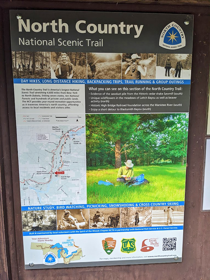 The North Country Trail sign stands as a humble reminder that you're walking a small section of something much greater &ndash; like life itself.