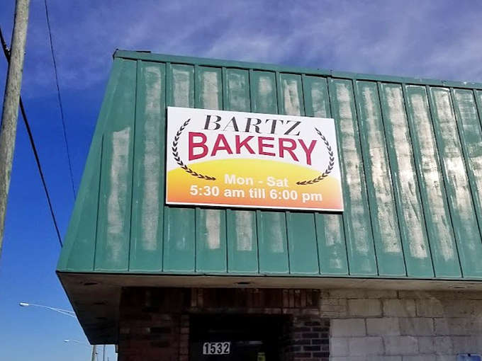 Early birds get the pastries! Bartz Bakery's hours posted clearly &ndash; a schedule worth planning your entire week around.