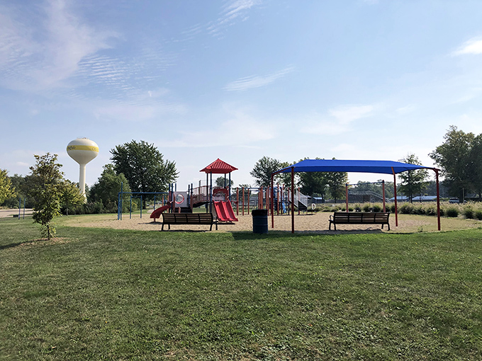 Oselka Park provides the perfect playground for kids to burn energy while parents pretend they're not secretly eyeing the equipment themselves.