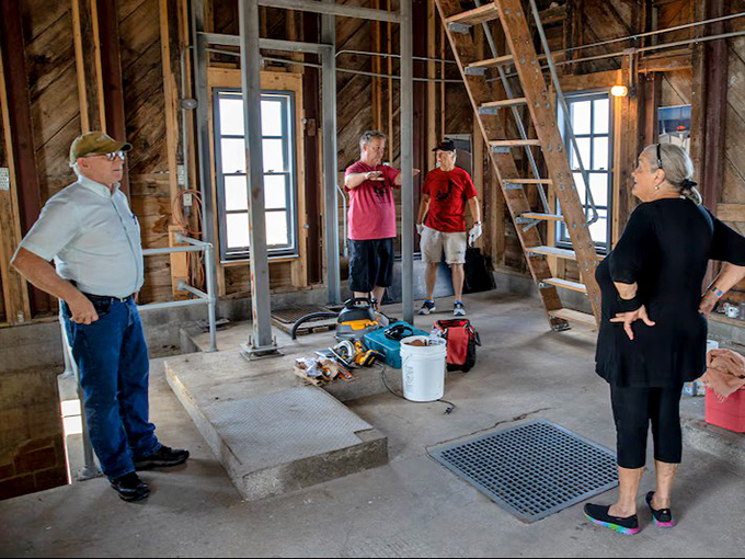 Renovation work continues inside the historic structure, preserving this maritime treasure for future generations of lighthouse enthusiasts.