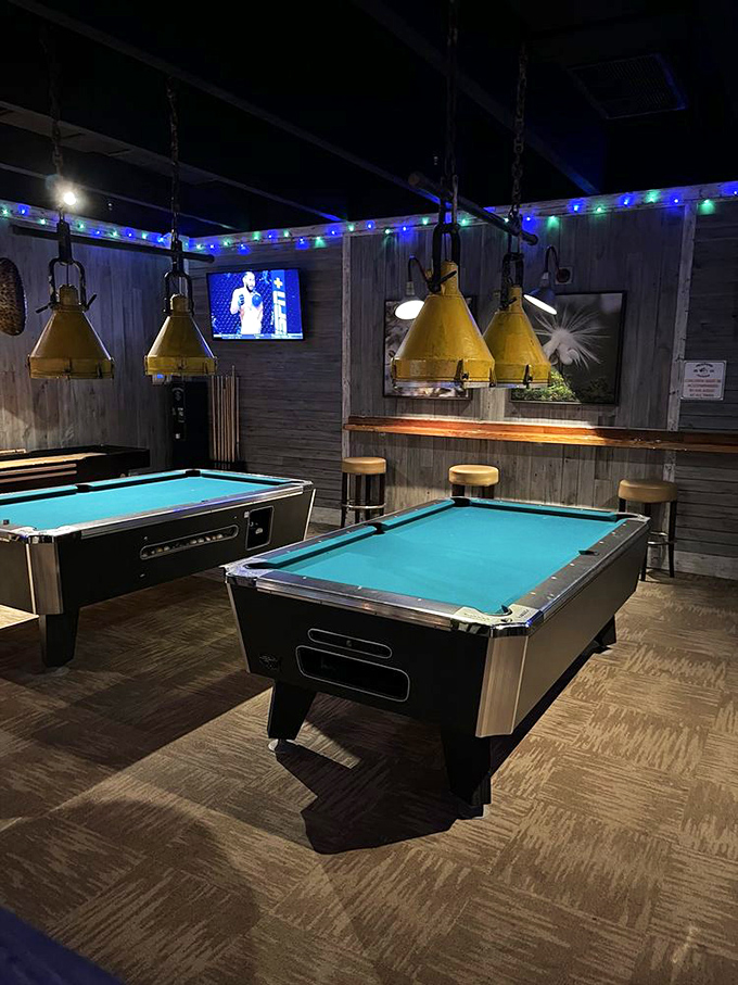 Pool tables offer friendly competition for those who need a break between courses &ndash; though that cue ball might be harder to focus on after a cocktail or two.