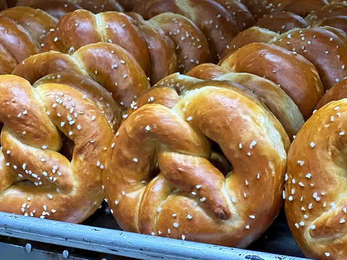 Soft pretzels with their golden crusts and salt crystals catching the light like tiny, delicious diamonds you can actually eat.