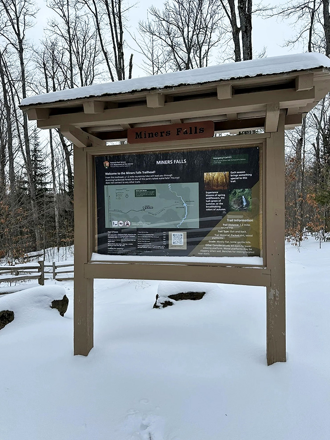 The kind of informational sign that makes you grateful someone thought to include a map before you wandered off in the wrong direction.