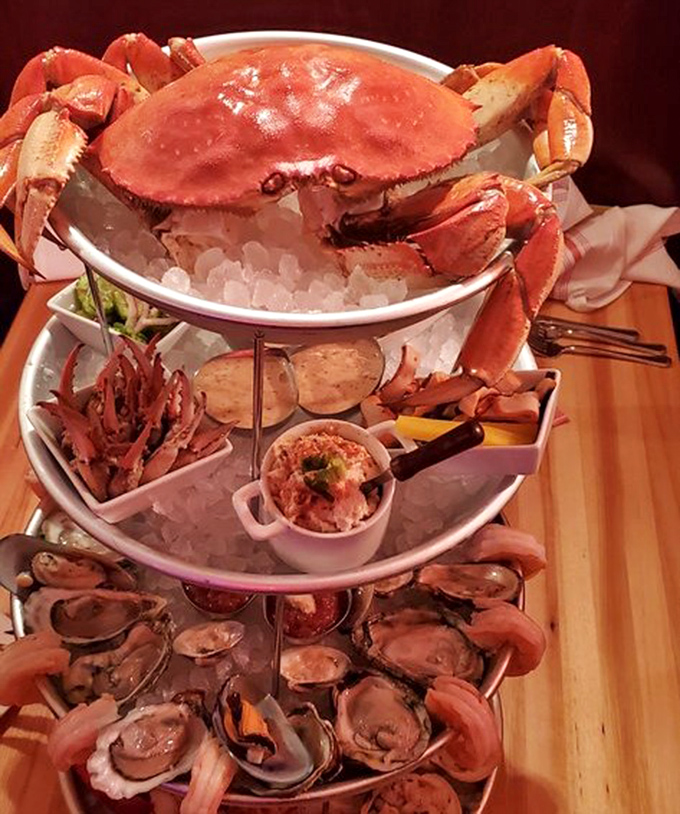 This multi-tiered seafood tower isn't just a meal&mdash;it's a monument to oceanic abundance worth celebrating.
