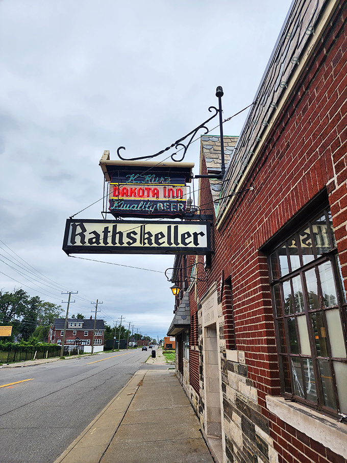 The neon sign glows like a beacon for the schnitzel-deprived, promising "Quality Beer" and delivering on that promise since Prohibition ended.