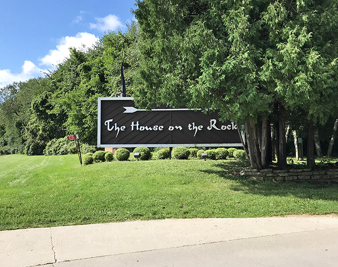 The iconic sign marks the entrance to Wisconsin's most unusual attraction, promising adventures that defy explanation and conventional tourism.