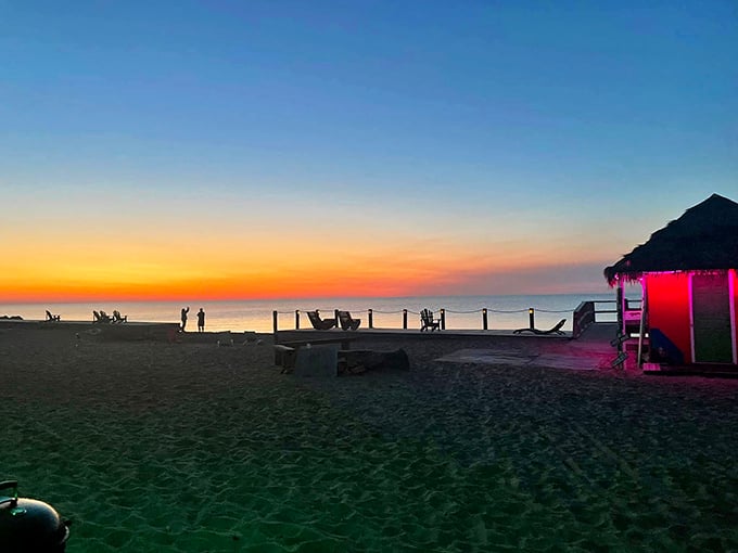 Sunset paints the sky in impossible colors, proving Michigan can deliver Caribbean-worthy evening performances.